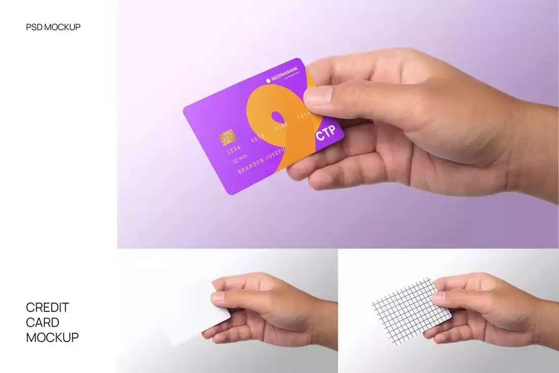 Credit Card With Hand Mockup Template | Design Shack