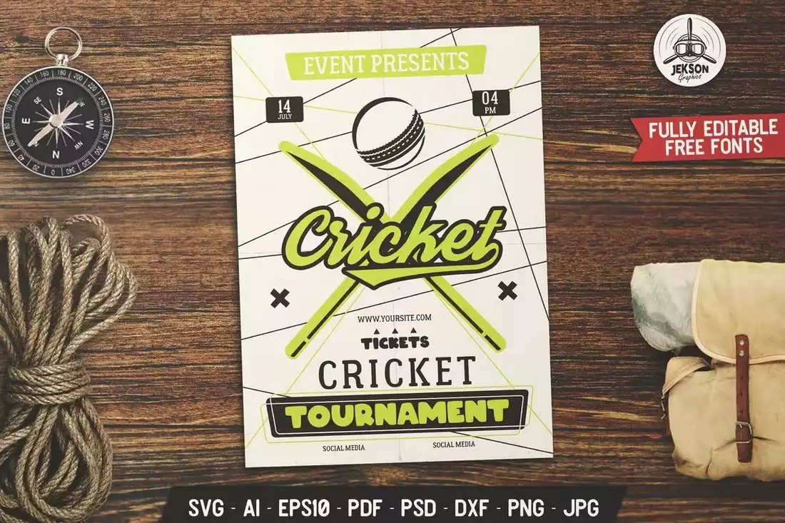 Cricket Event Sports Flyer Template | Design Shack