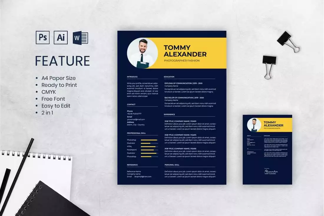 Dark Background Resume Template | Design Shack