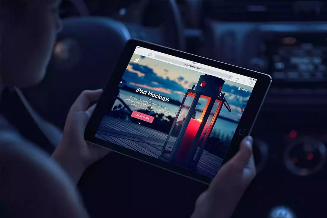 Dark Realistic iPad Mockup | Design Shack