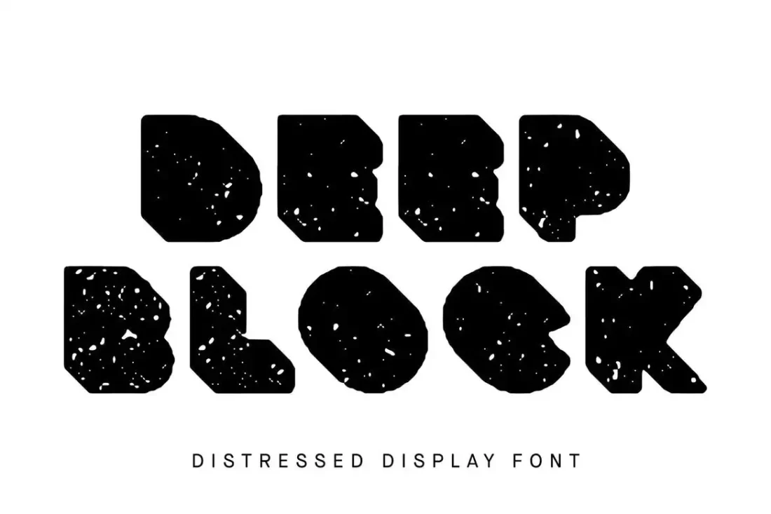 Deep Block Distressed Display Font | Design Shack