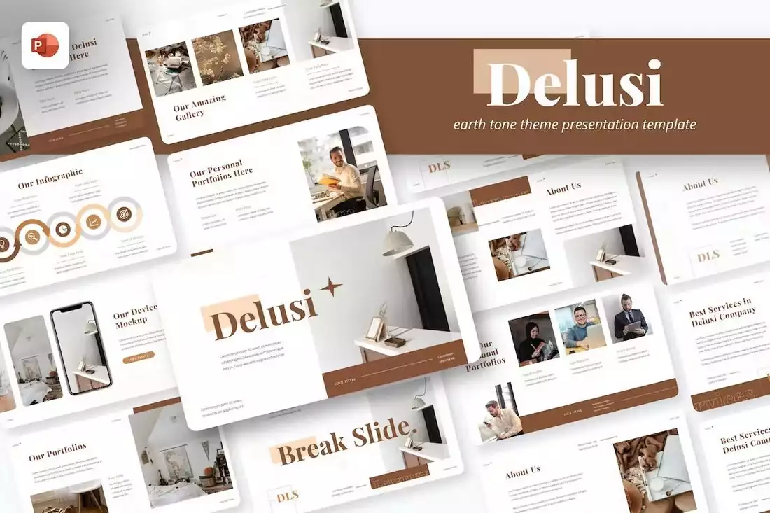 Delusi Earth Tone PowerPoint Template | Design Shack