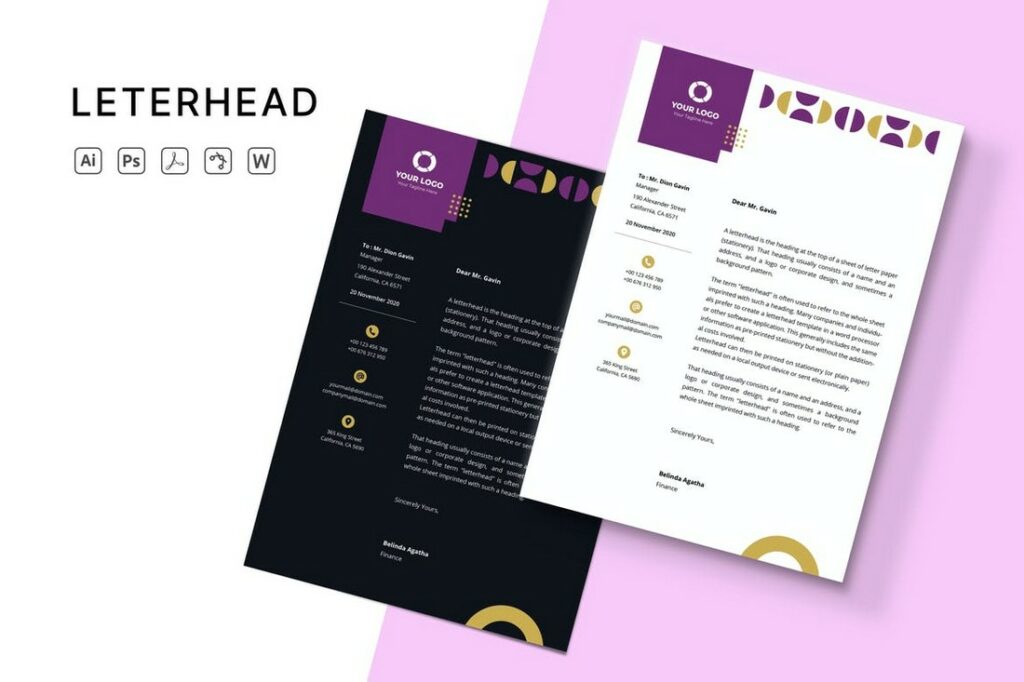 20+ Best Business Letterhead Ideas & Templates (Word, PSD, & AI) – Yes ...
