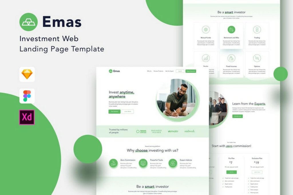 25+ Best Adobe XD Website Templates (Free & Pro) | Design Shack