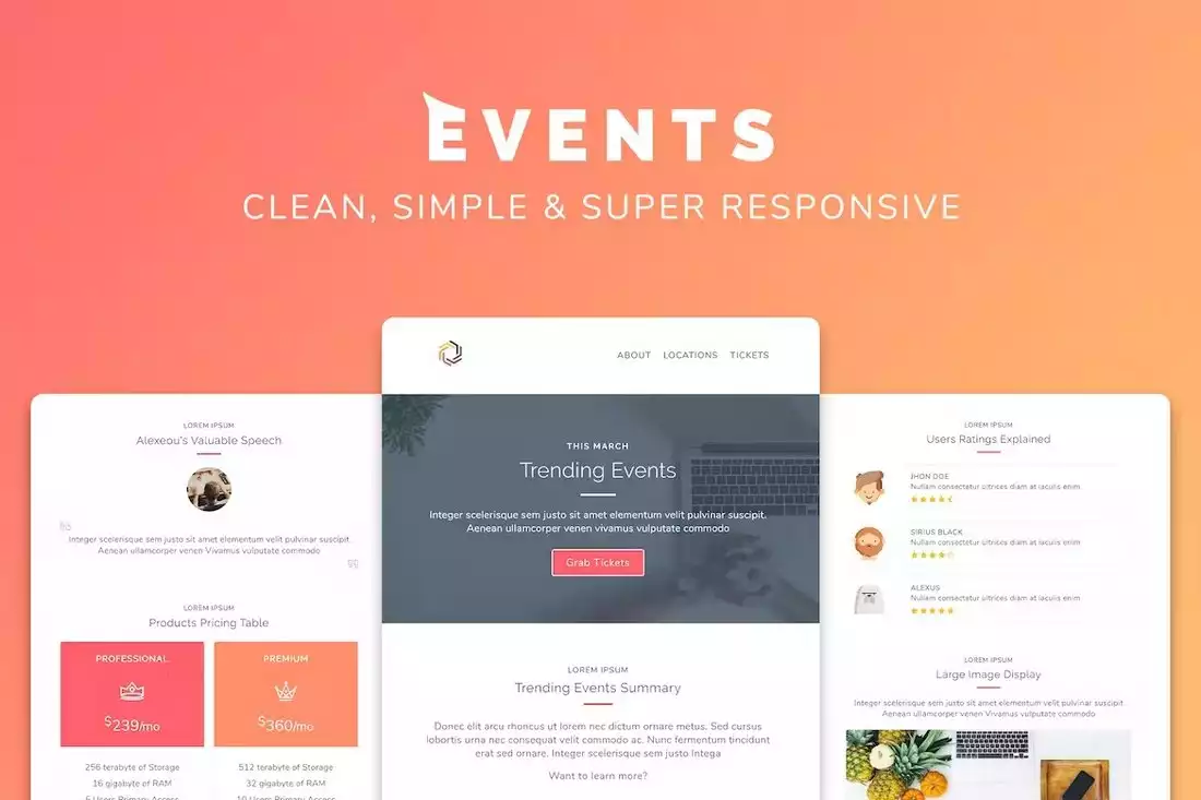 Events Responsive Multipurpose Email Template | Design Shack