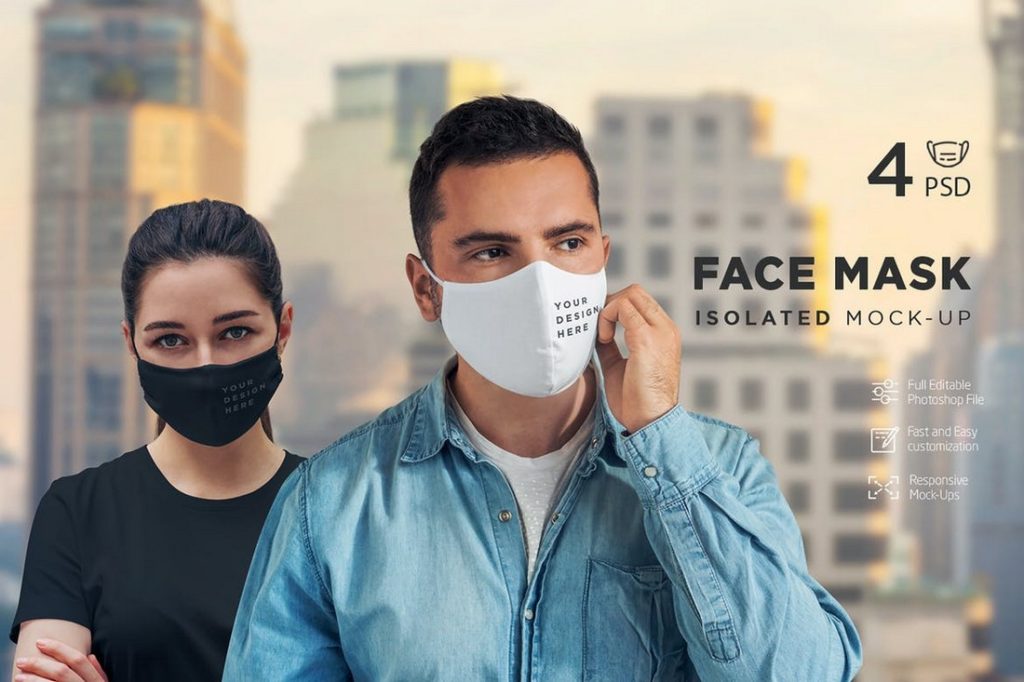 35+ Face Mask Mockup Templates & Overlays | Design Shack