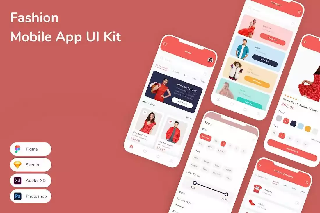 Fashion Mobile App UI Kit for Sketch | Design Shack