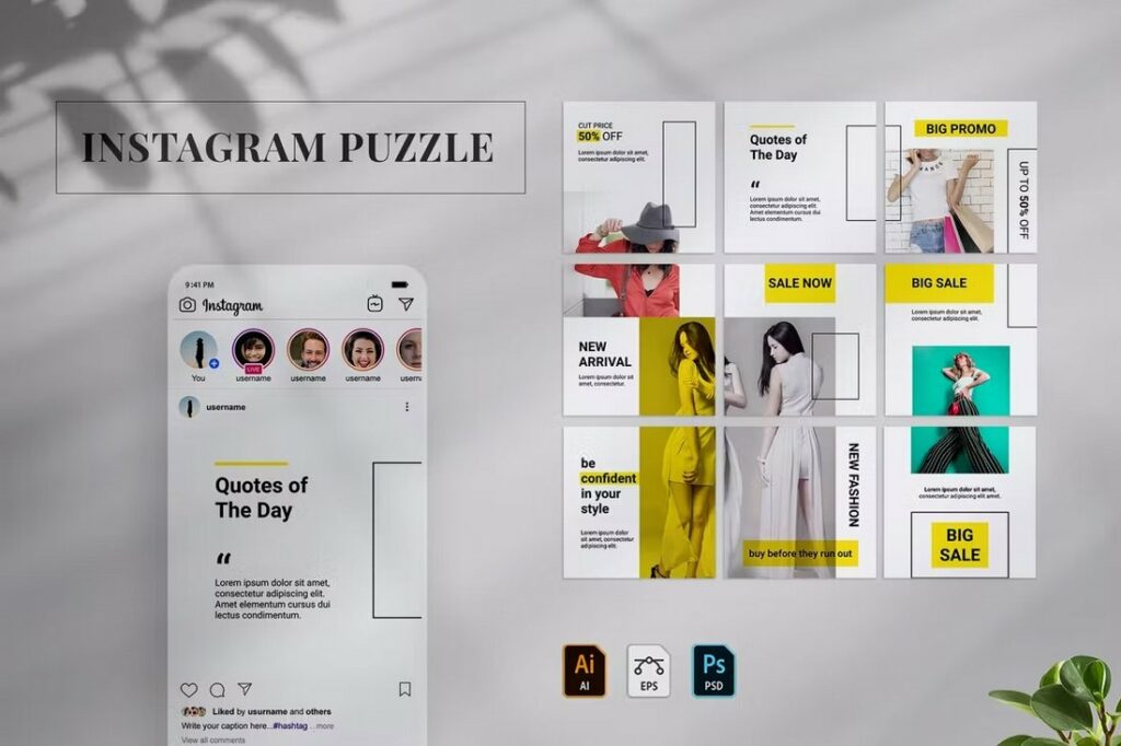Template Grid Instagram: 20 Contoh + Tips - desainae.com