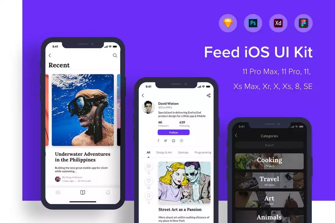 Feed iOS UI Kit Figma Templates | Design Shack