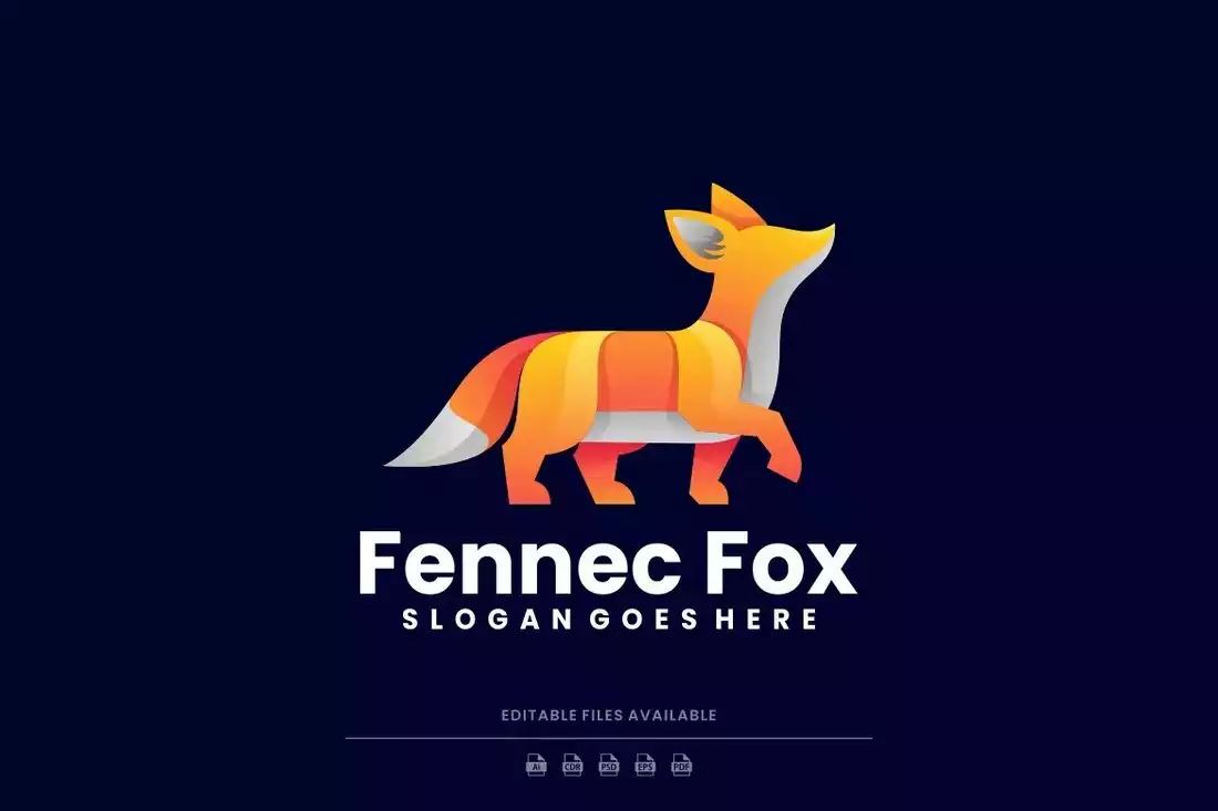 Fennec Fox Gradient Logo Template PSD | Design Shack