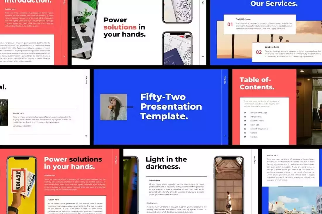 Fifty-Two Modern Business PowerPoint Template | Design Shack