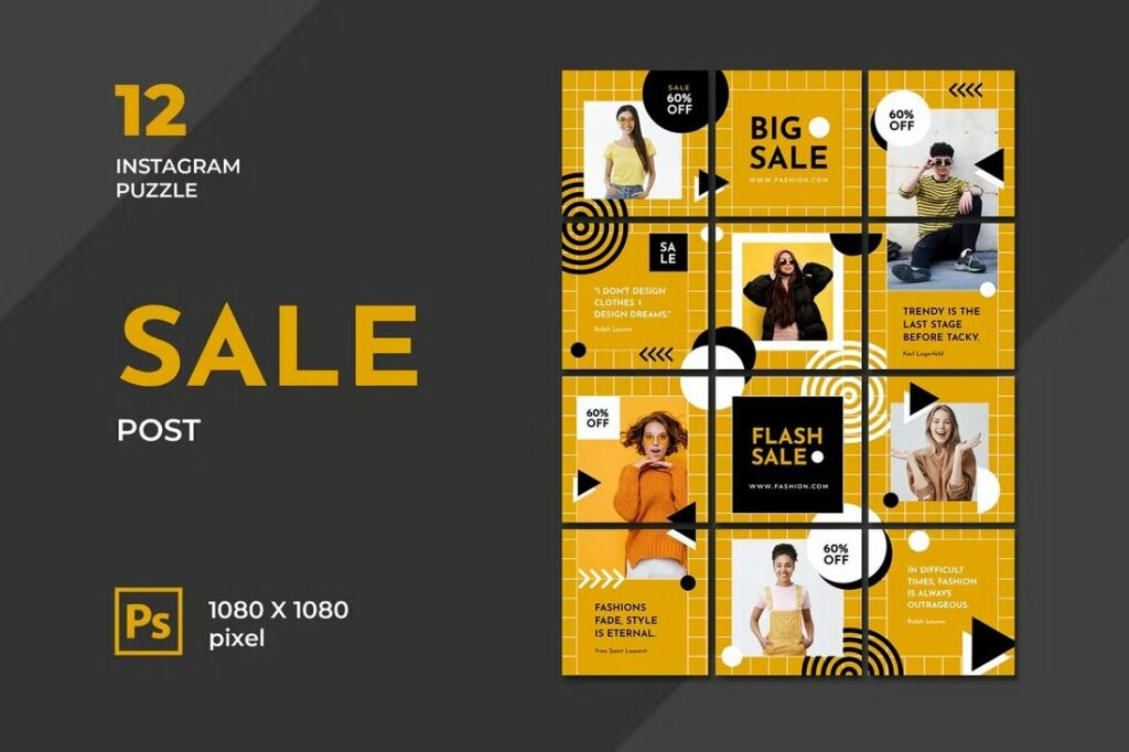 Template Grid Instagram: 20 Contoh + Tips - desainae.com