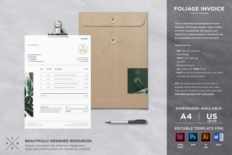 30+ Template Faktur Terbaik untuk InDesign & Illustrator (Gratis ...