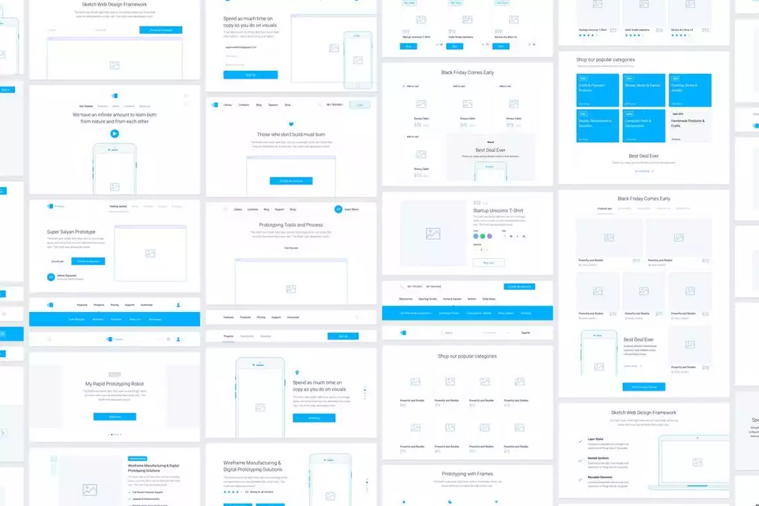 Frames 3 Web Wireframe Kit Sketch Templates | Design Shack