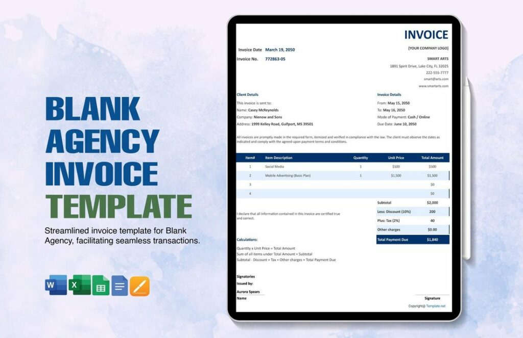 12+ Best Invoice Templates for Google Docs | Design Shack
