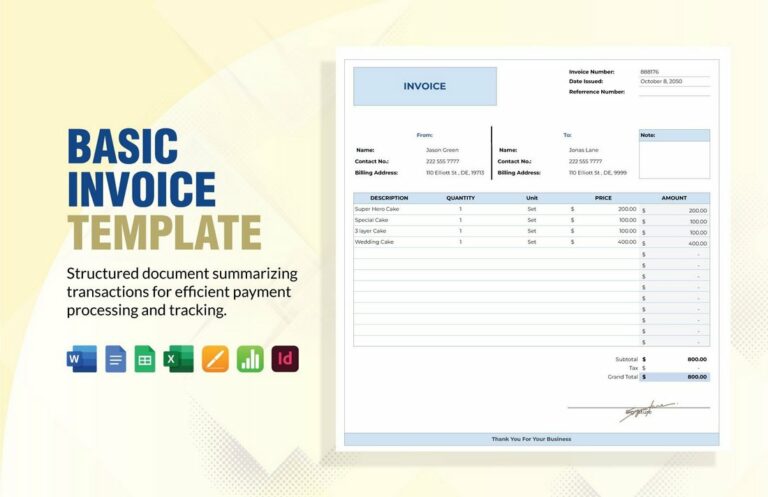 12+ Best Invoice Templates for Google Docs | Design Shack