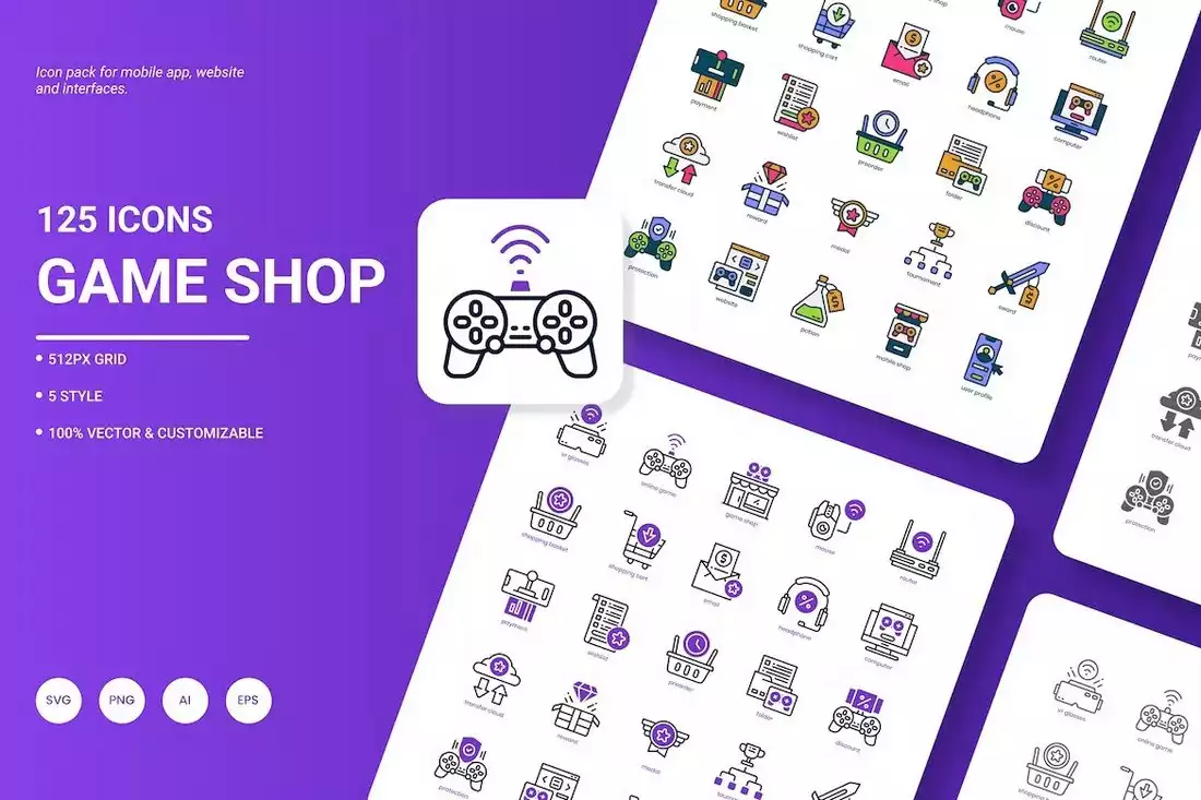Game Shop Icon Pack for Adobe XD | Design Shack