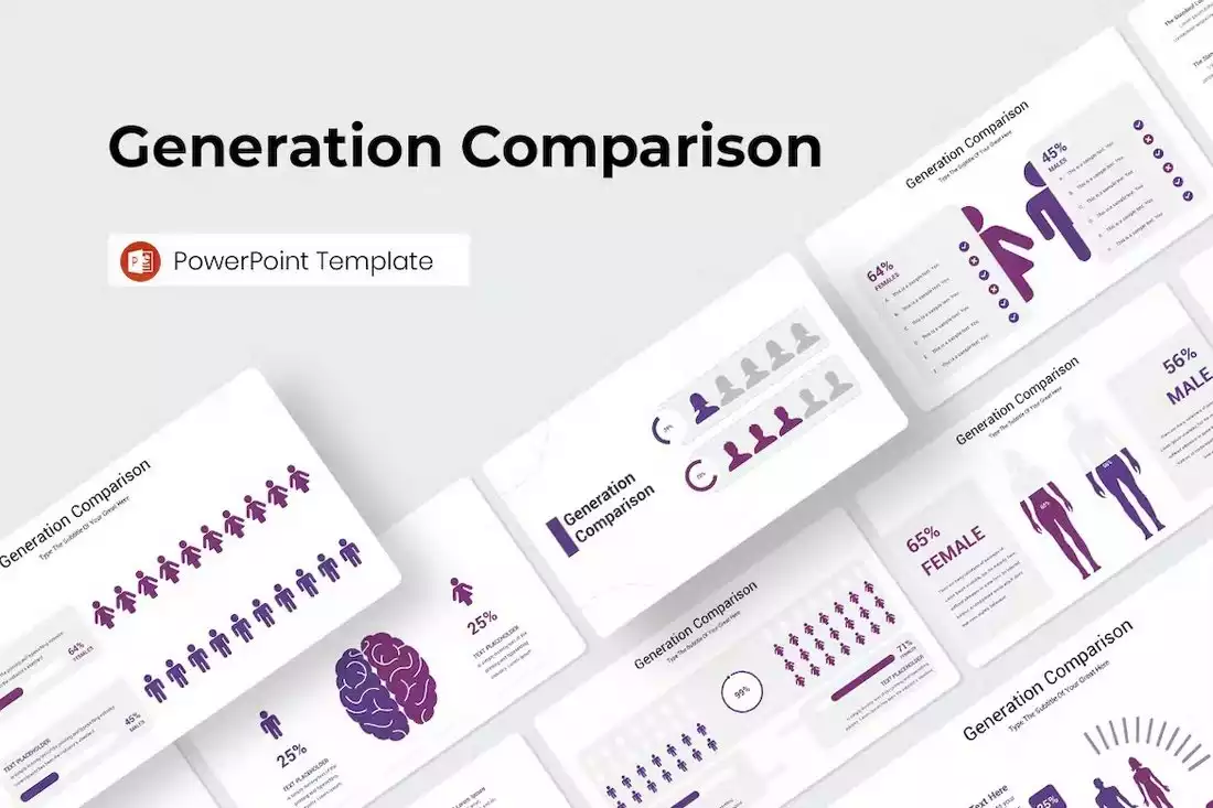 Generation Comparison Infographics PowerPoint Template | Design Shack