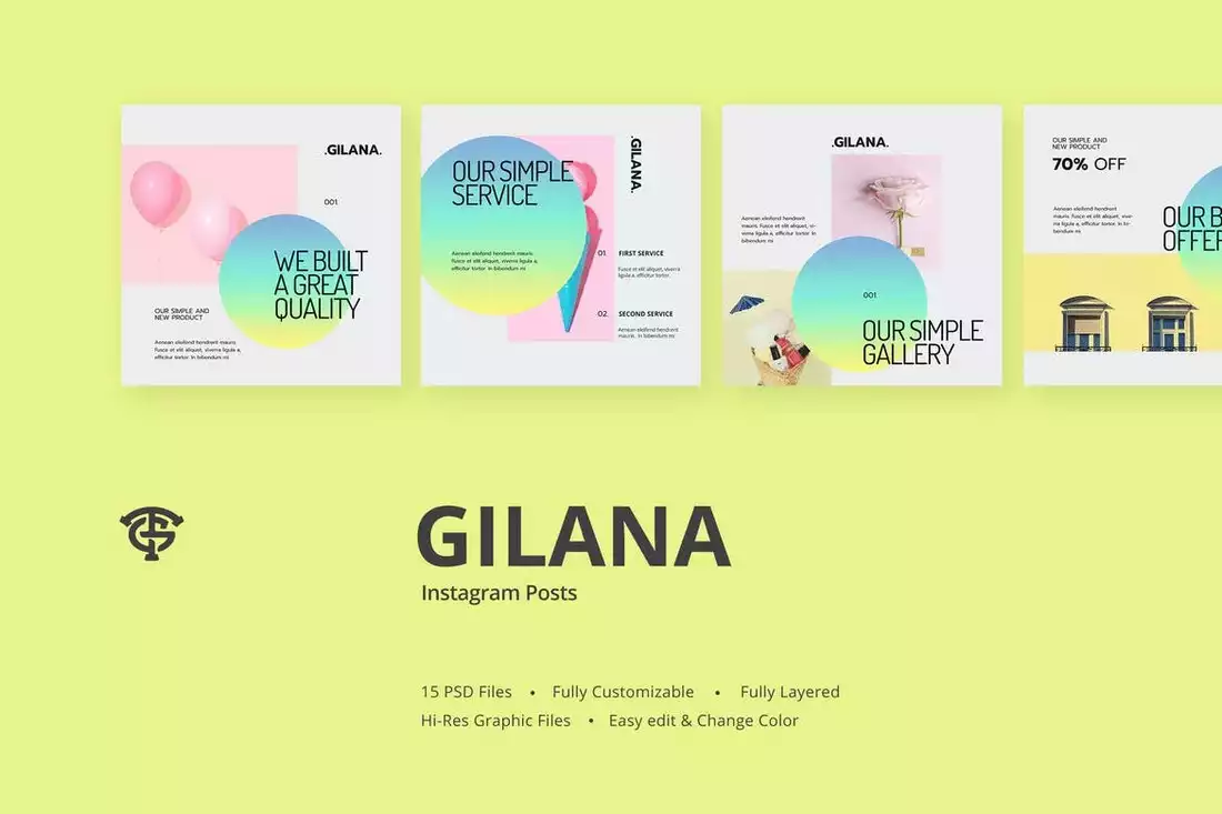 Gilana Gradient Instagram Post Templates | Design Shack