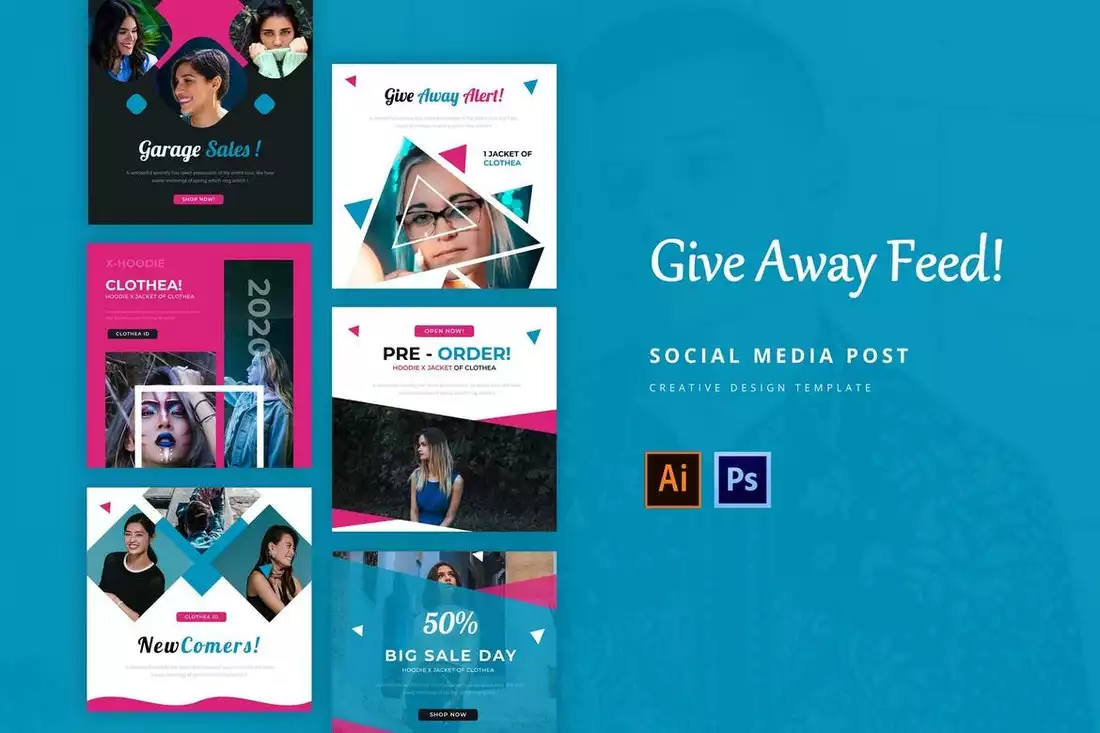 Give Away Social Media Post Templates | Design Shack