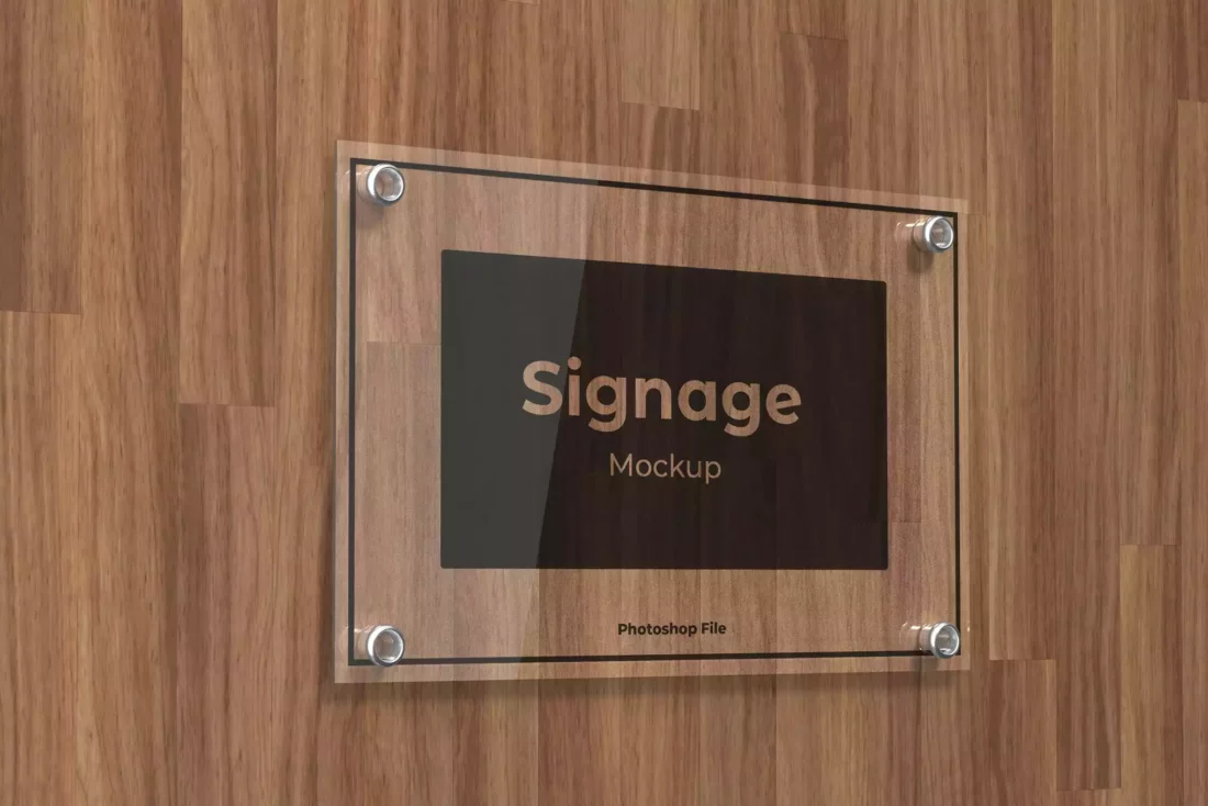 Glass Signage Logo Mockup | Design Shack