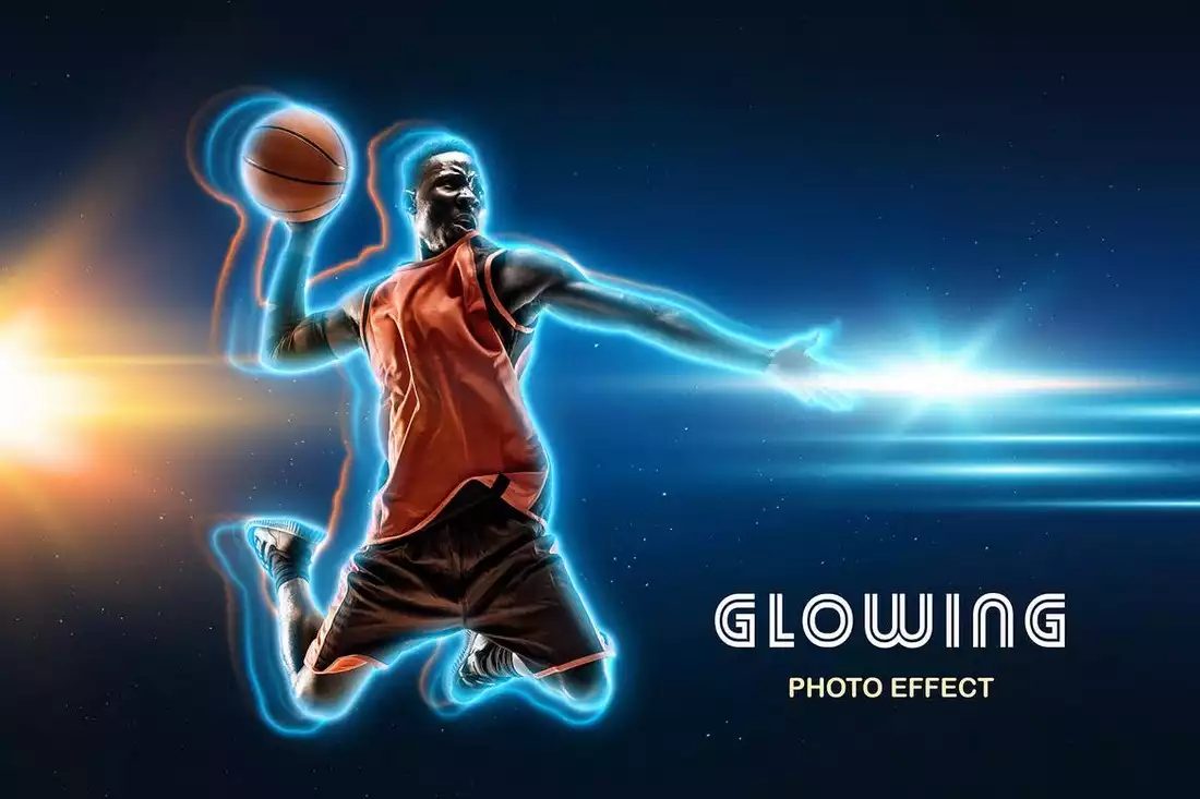 Glowing Outline Photo Effect Photoshop Template | Design Shack