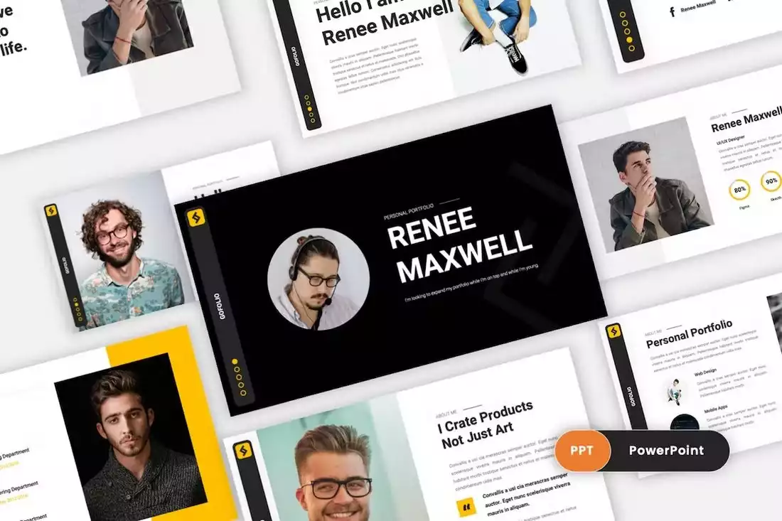 Gofolio Simple PowerPoint Portfolio Template | Design Shack