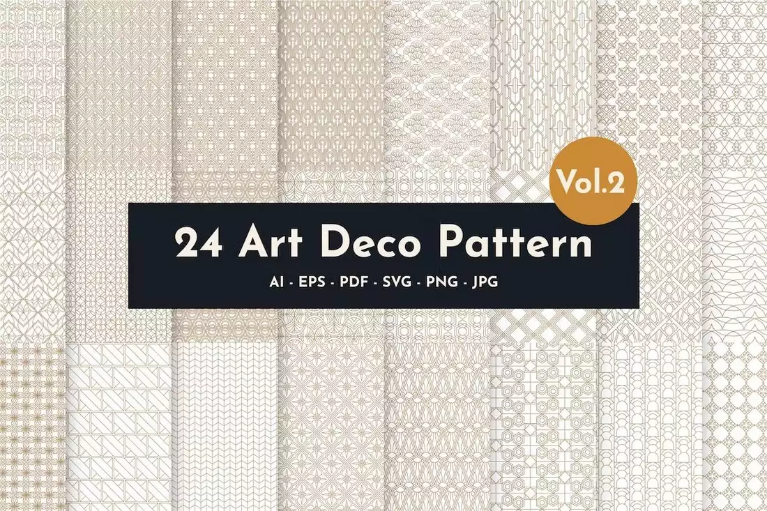 Gold Line Art Deco Pattern Designs | Design Shack