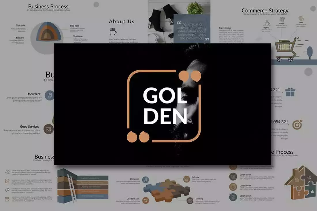 Golden PowerPoint Template | Design Shack