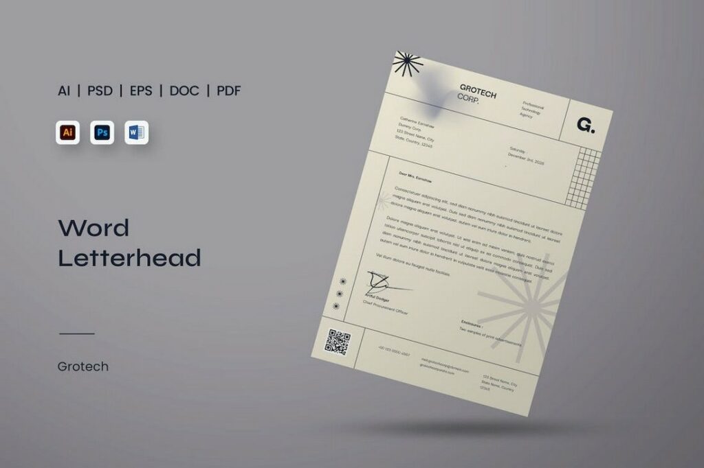 30+ Best Microsoft Word Letterhead Templates (+ Letterhead Design Tips ...