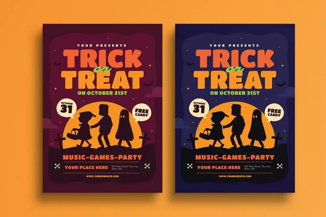Halloween Trick or Treat Flyer Template | Design Shack