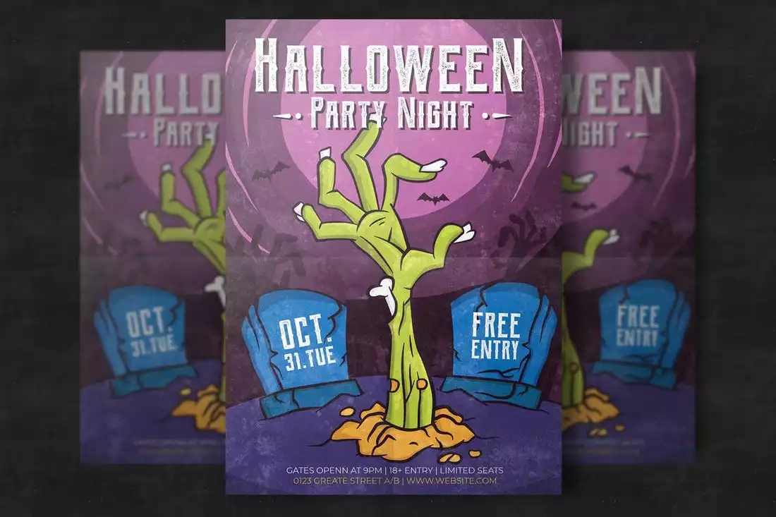 Halloween Zombie Party Flyer Template | Design Shack