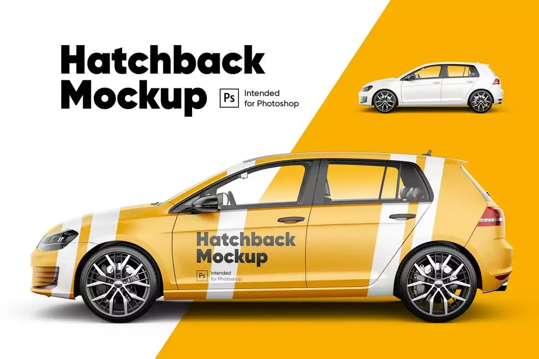 Hatchback Car Wrap Mockup | Design Shack