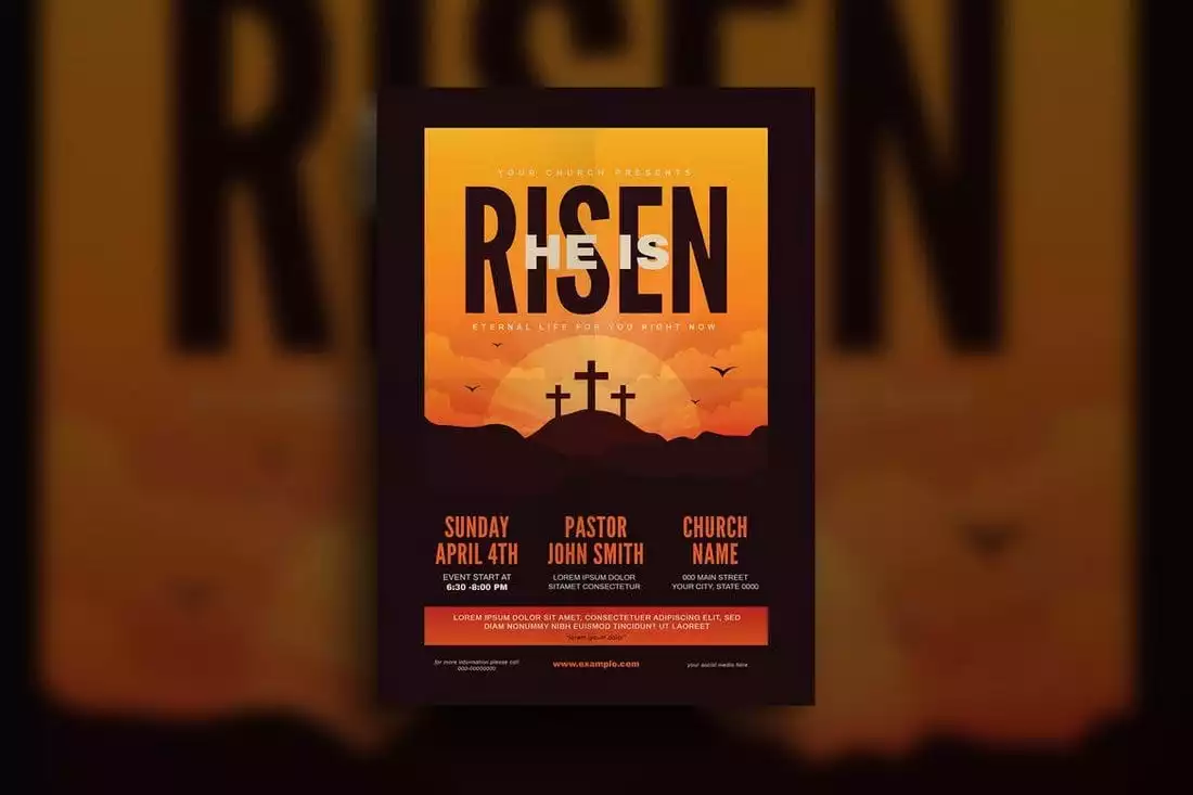 He Is Risen Church Flyer Template | Design Shack