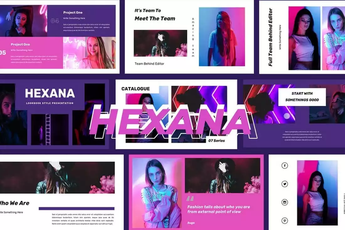 Hexana Trendy PowerPoint Presentation | Design Shack