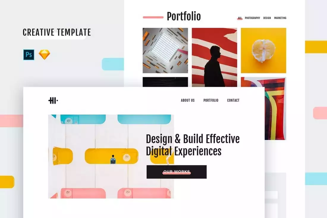 Hi Creative Website Template (PSD + Sketch) | Design Shack