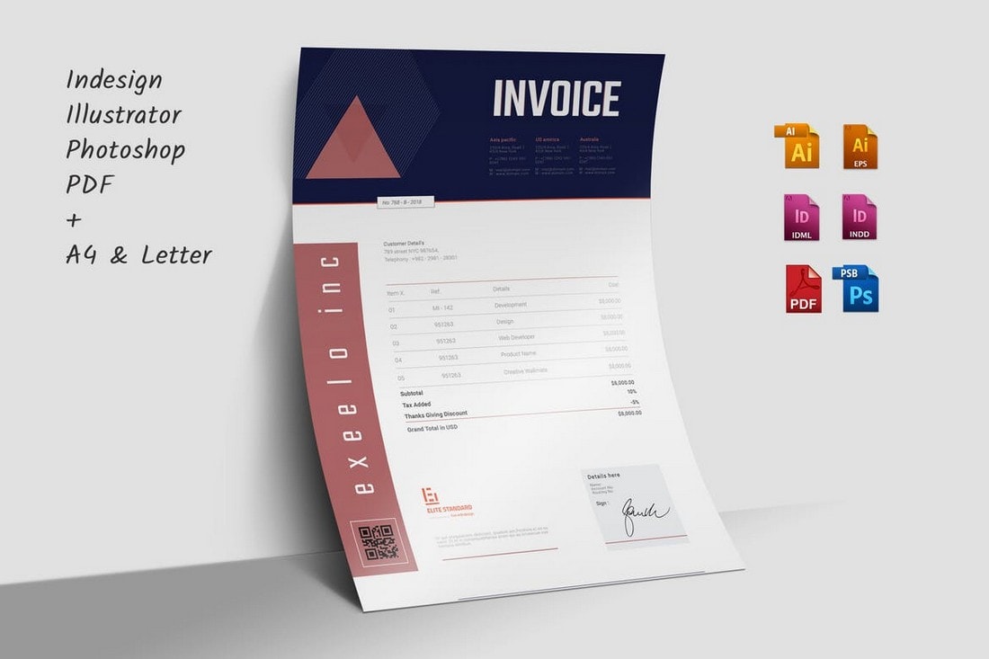20 Best Invoice Templates For InDesign Illustrator Free Premium 