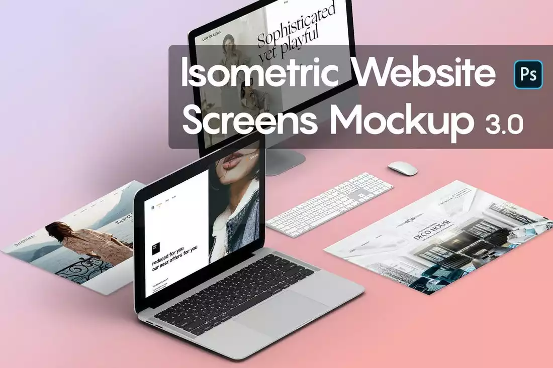 Isometric Website Mockup PSD Templates | Design Shack