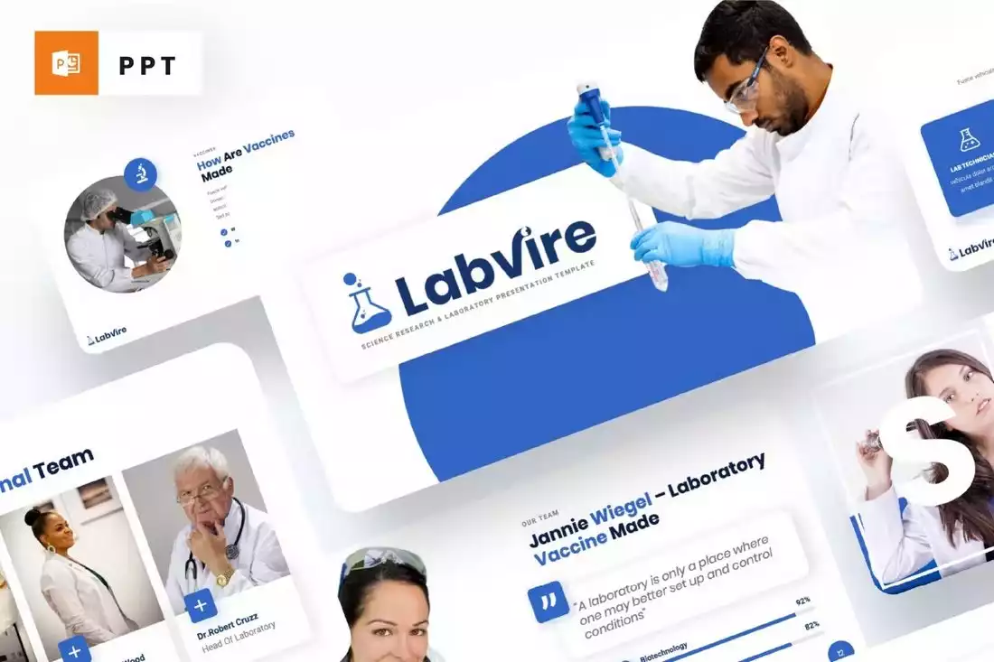 Labvire Research Presentation PowerPoint Template | Design Shack