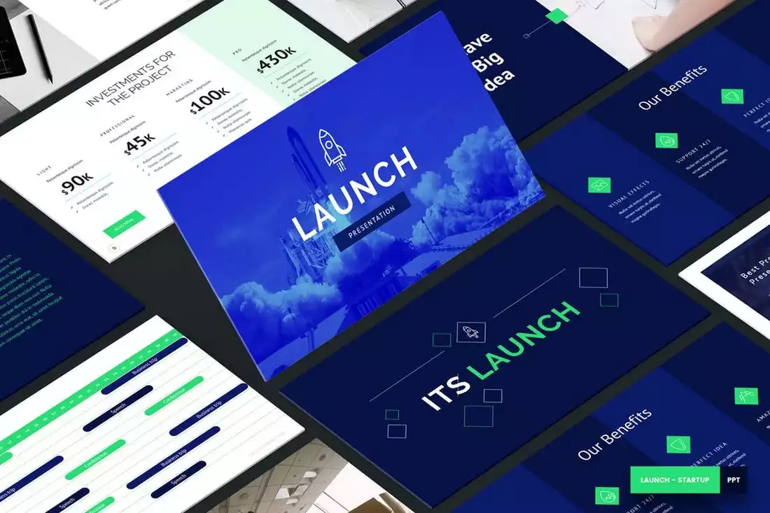 Launch Startup PowerPoint Template | Design Shack