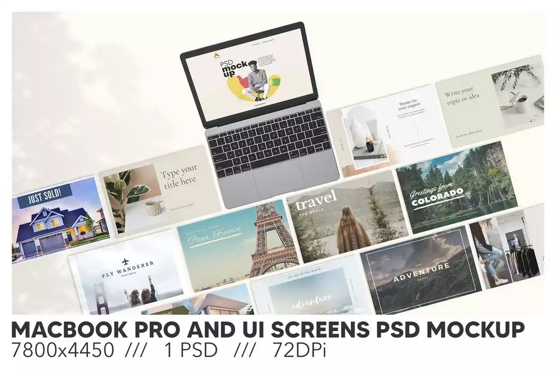 MacBook Pro Website Screens PSD Mockup | Design Shack