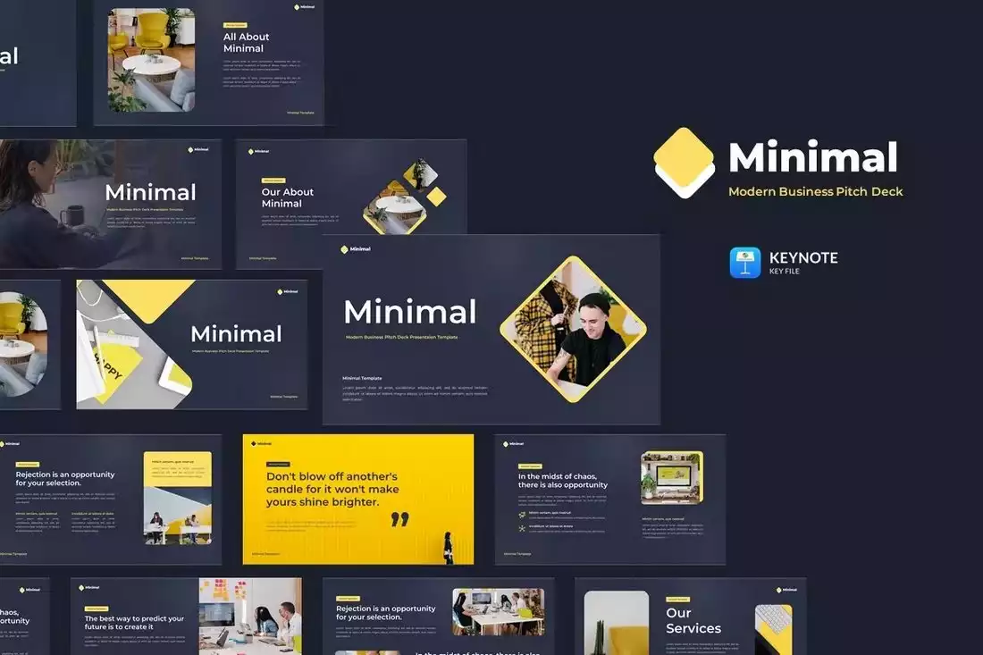Minimal Animated Pitch Deck Keynote Template | Design Shack