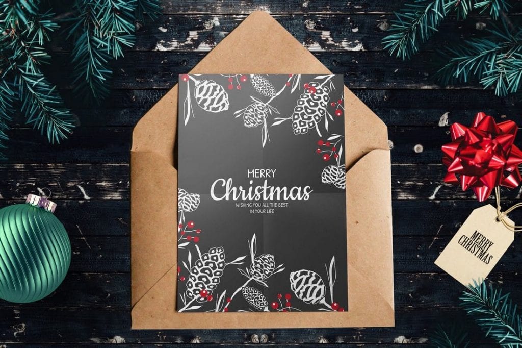25+ Templat Kartu Natal Terbaik untuk Photoshop - desainae.com