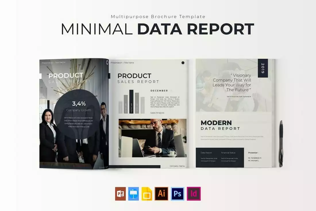 Minimal Data Brochure Template | Design Shack