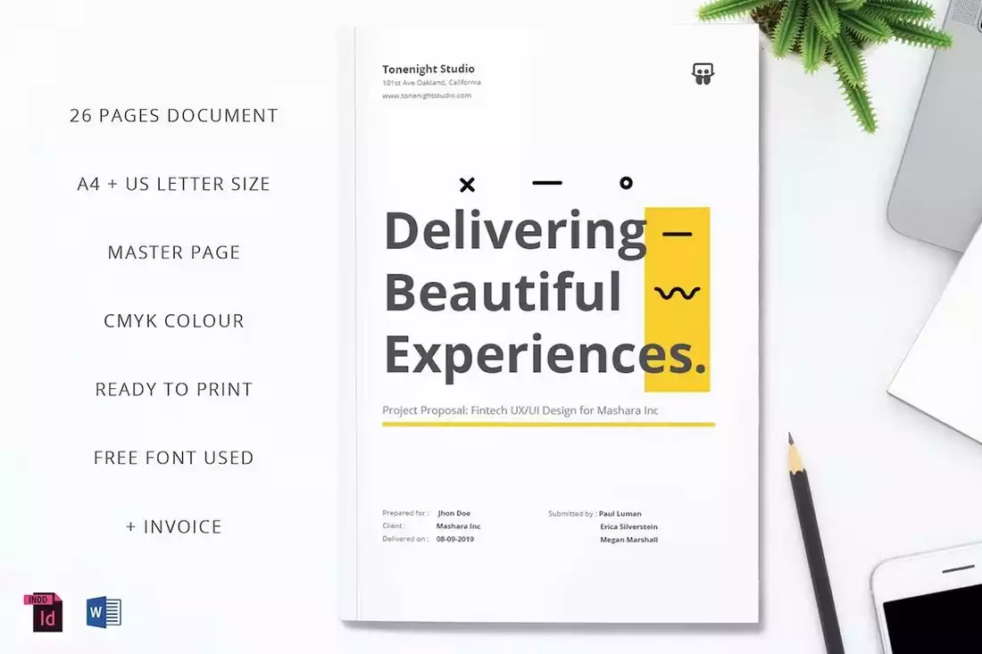 Minimal Design Project Proposal Template | Design Shack