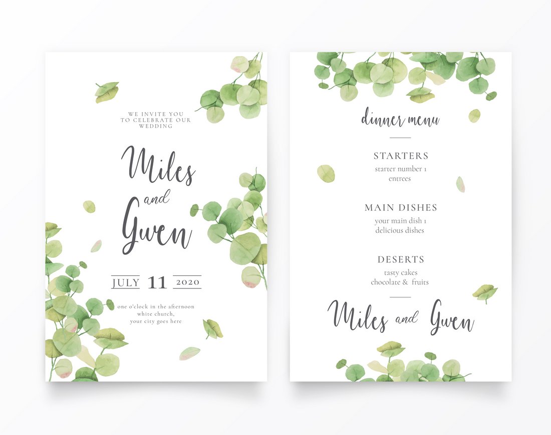 Invite Details Wedding Invitation Minimalist Modern Editable Template 