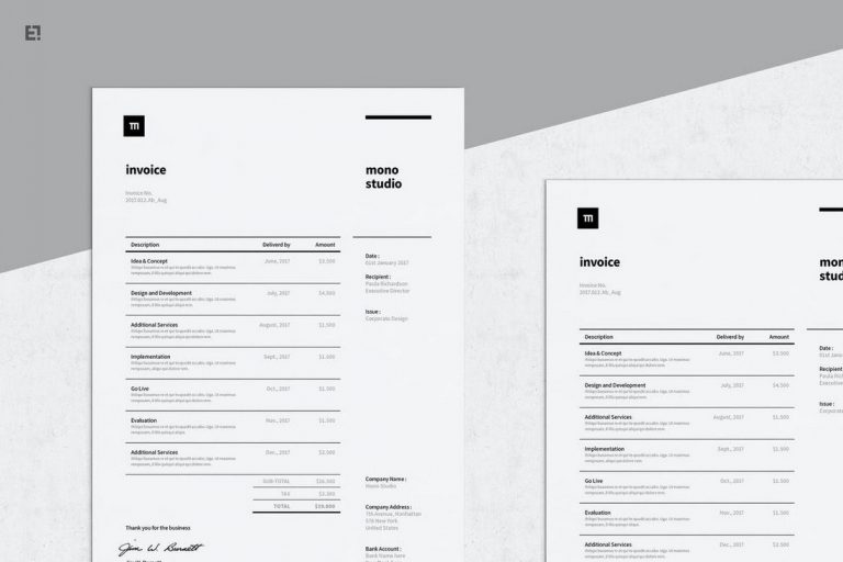 35 Best Invoice Templates For InDesign Illustrator Free Premium 