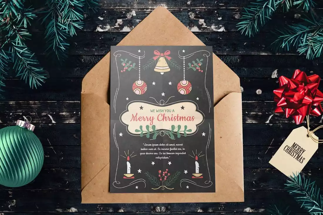 Modern Christmas Card Template | Design Shack