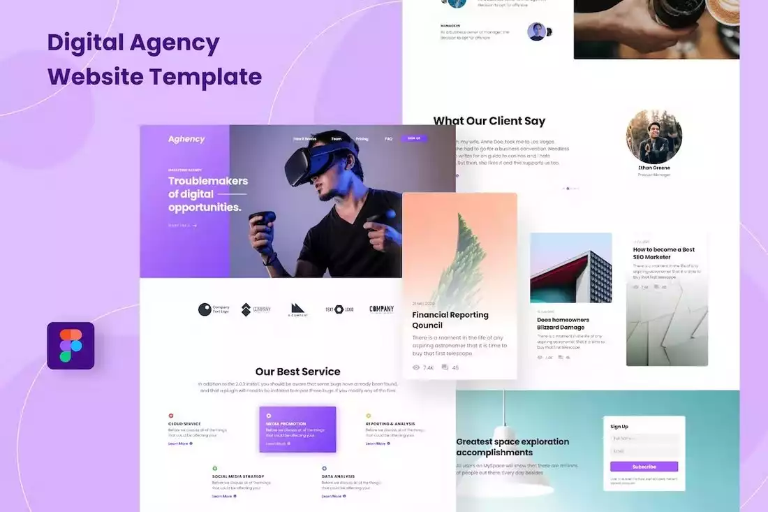 Modern Digital Agency Figma Website Template | Design Shack