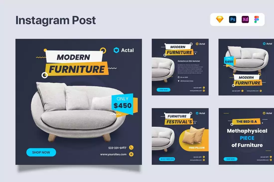 Modern Furniture Store Instagram Templates | Design Shack